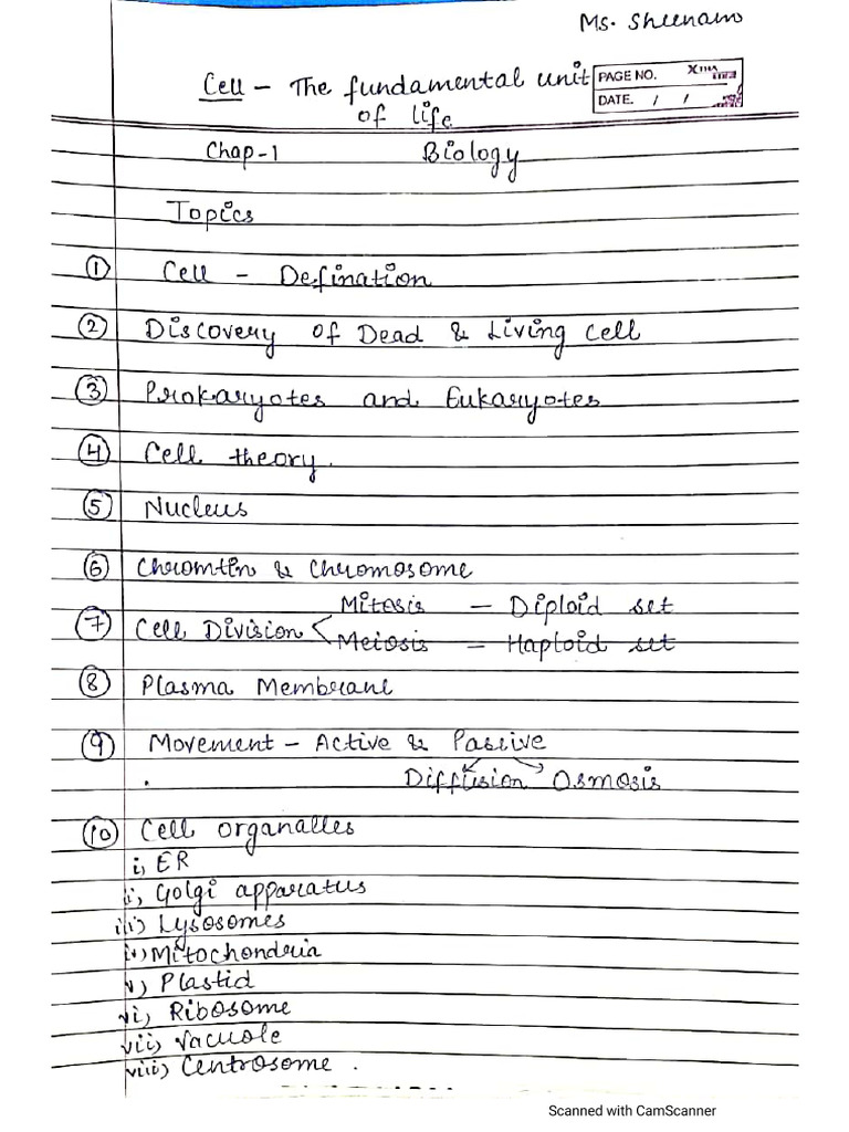 Cell Chapter Complete Class 9th | PDF