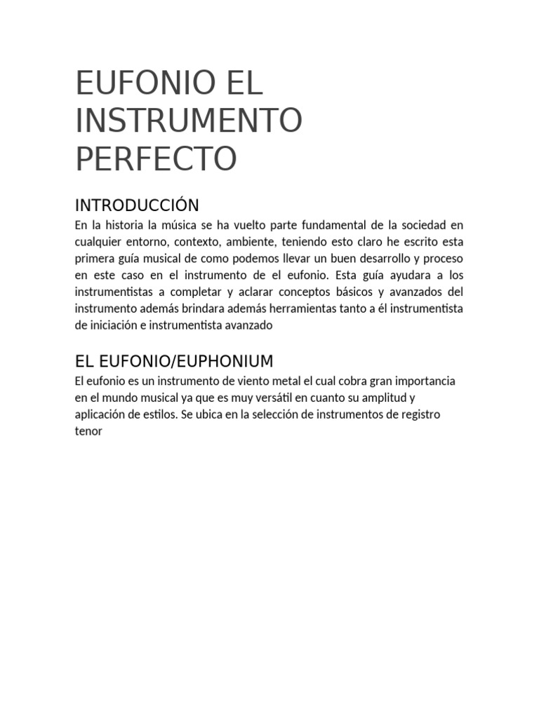 Eufonio El Instrumento Perfecto | PDF