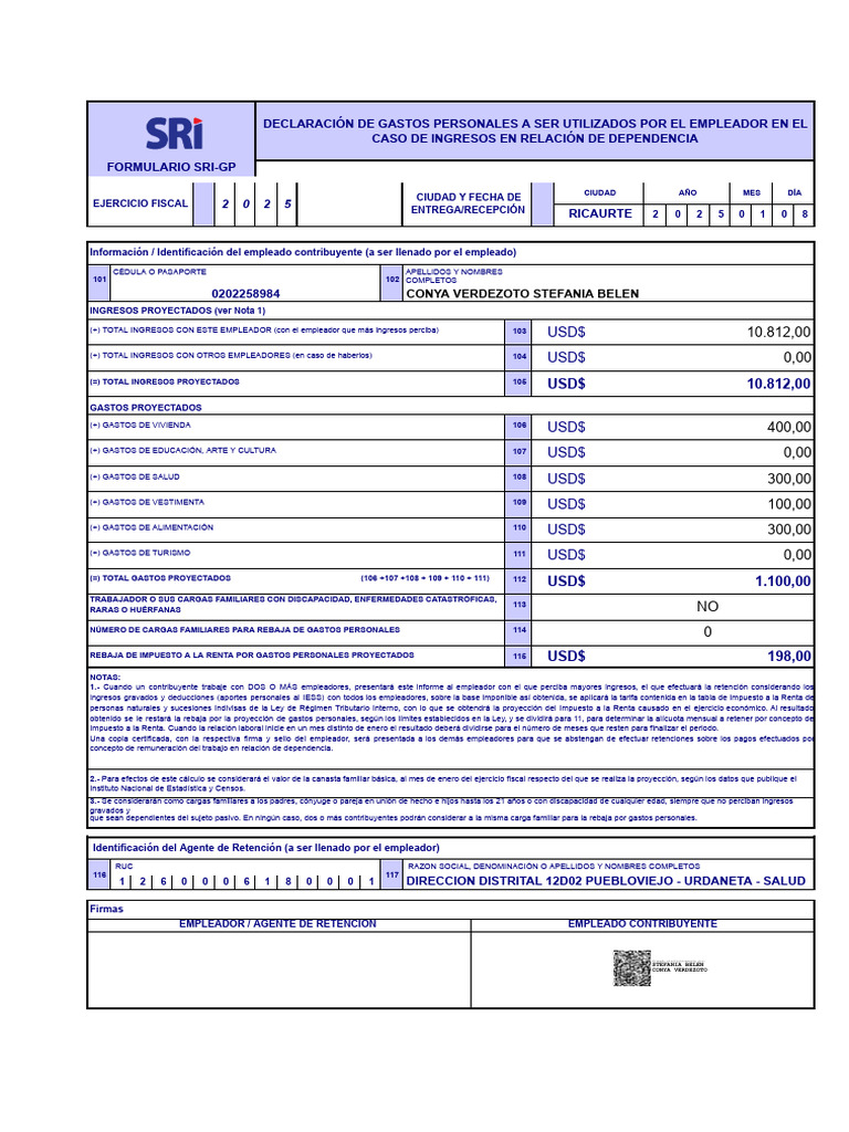 Formulario SRI - GP CONTINENTE (2) - STEFANIAA-signed-1 | PDF ...
