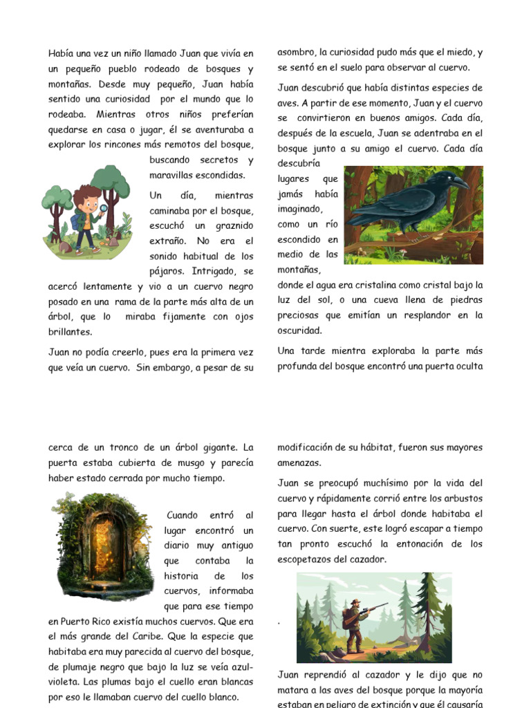 Cuento: El Escape de Un Cuervo | PDF | Aves