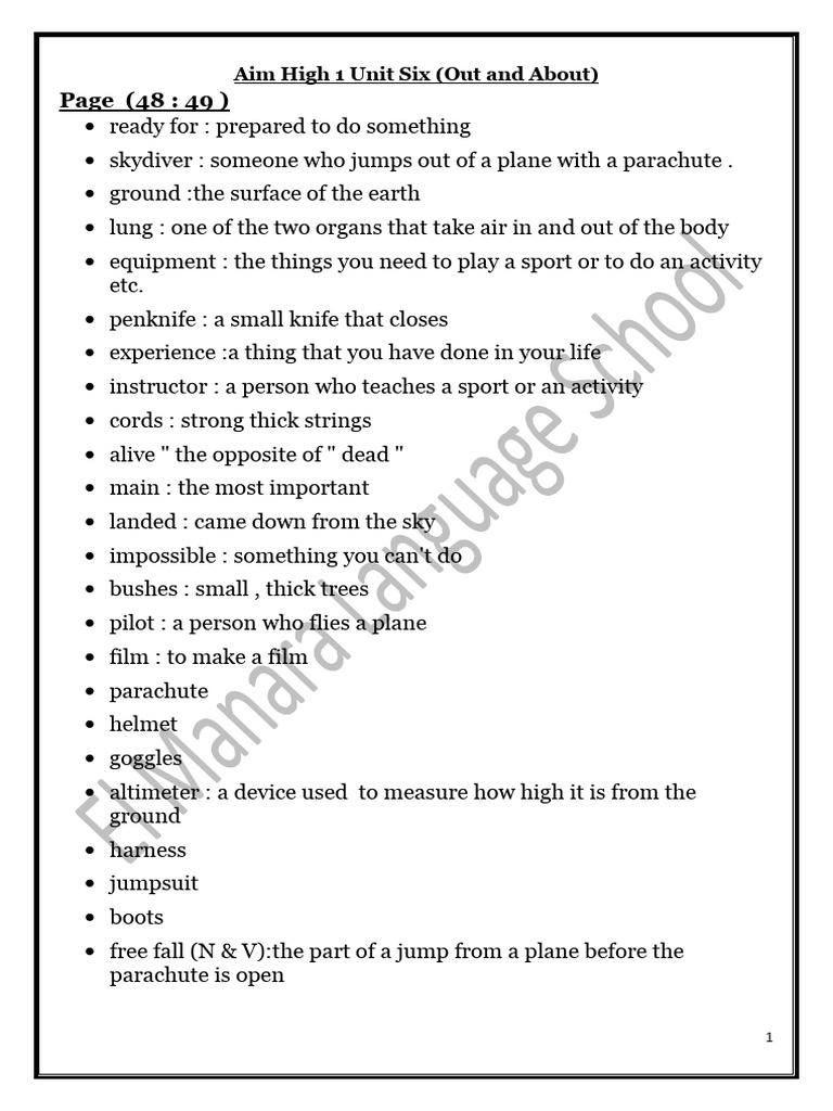M1 Final Revision 2nd Term 2022 | PDF | Jane Eyre | Parachuting