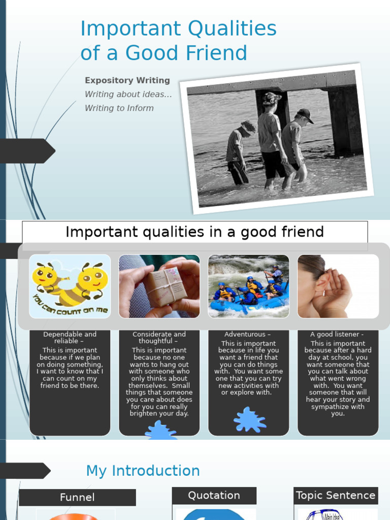 Important Qualities of A Good Friend: Expository Writing | PDF
