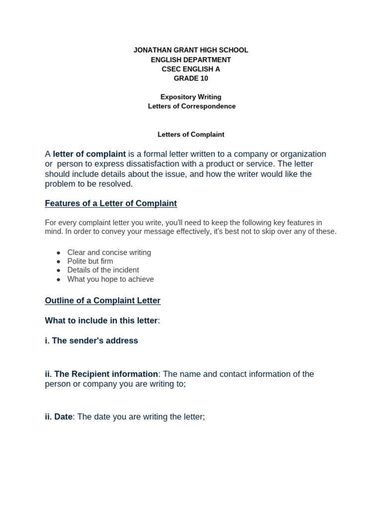 Writing Effective Complaint Letters | PDF