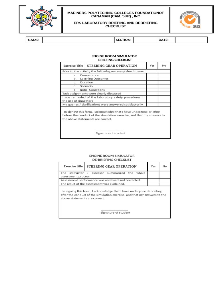 Briefing Debriefing | PDF