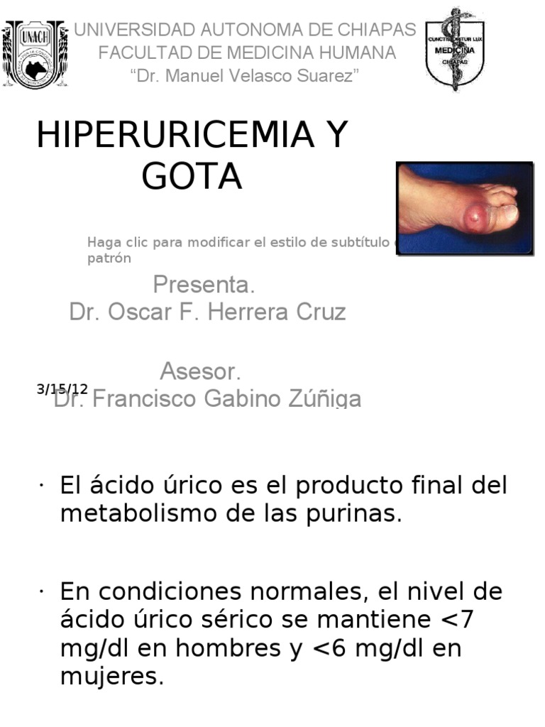 HIPERURICEMIA Y GOTA | Gota | Drogas antiinflamatorias no esteroideos