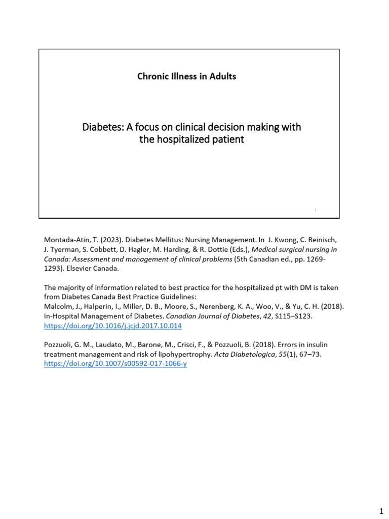Module 2 - Diabetes Notes | PDF | Diabetes Management | Hypoglycemia