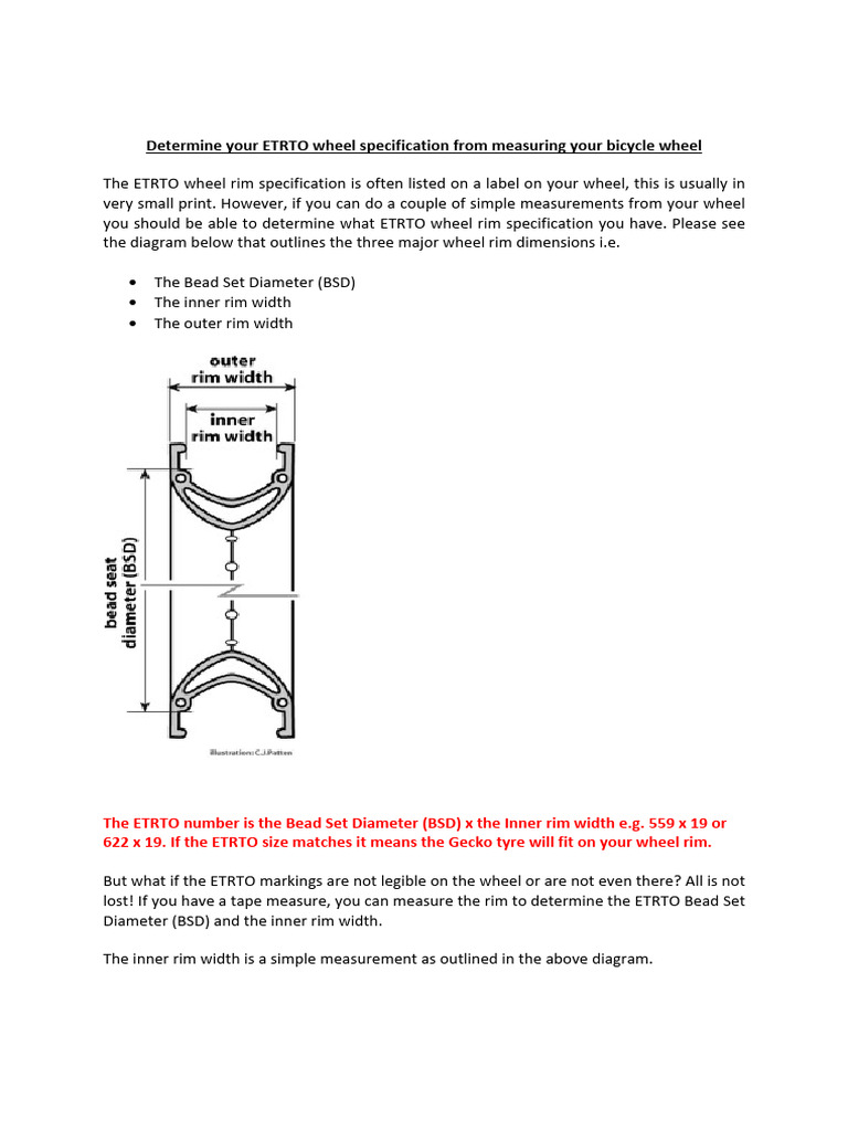 Deternine Your Etrto Wheel Rim Specification From Measuring Your ...