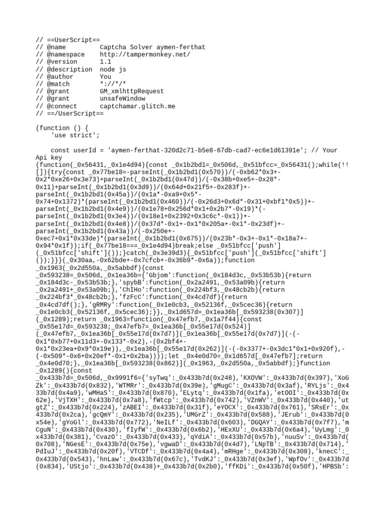 Tampermonkey Captcha Solver Script | PDF