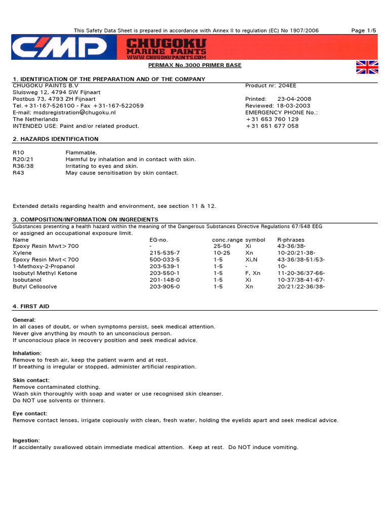 UK-204EE (PERMAX No.3000 PRIMER BASE+HARDENER) | PDF