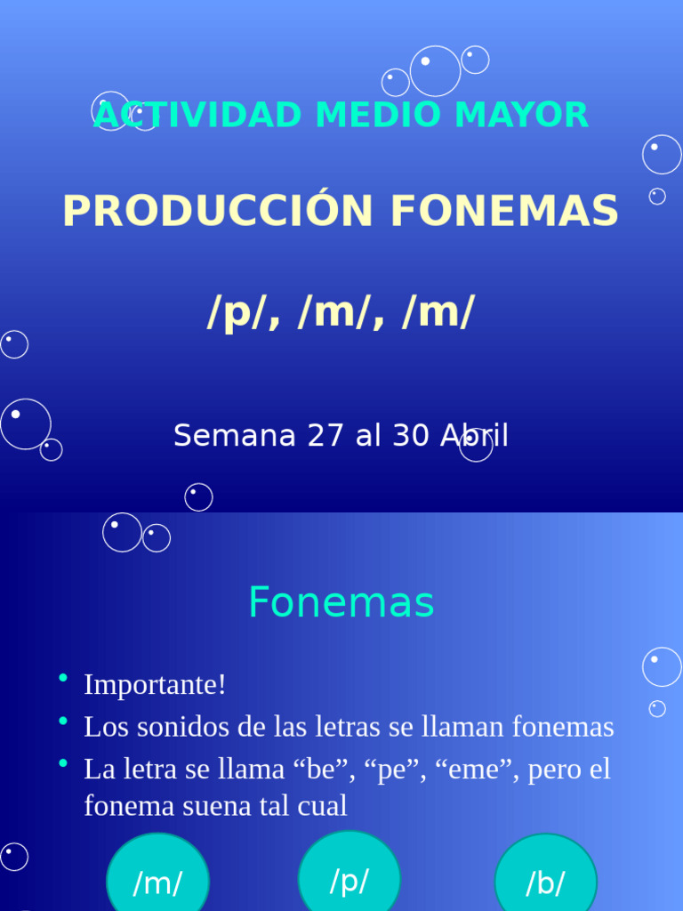 Medio Mayor Fonemas B, M, P 27 Al 20 Abril | PDF