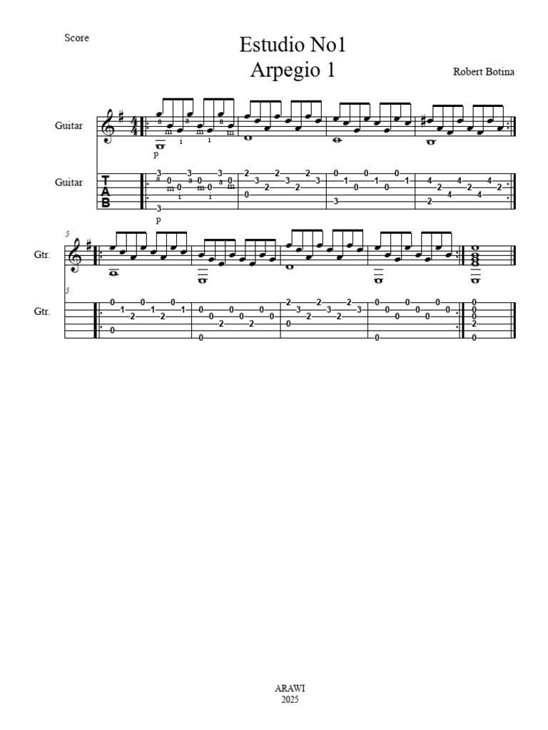 Estudio 1, Arpegio 1 | PDF