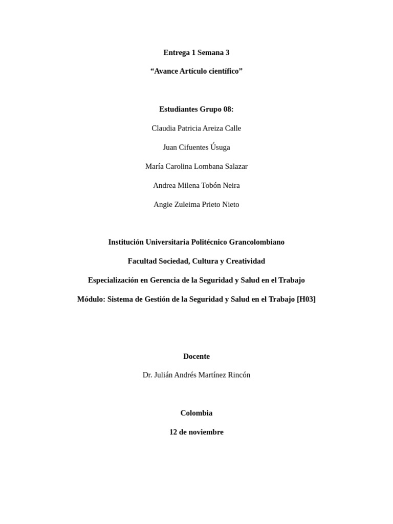 Entrega 1 semana 3- Sistemas SSTS (4) | PDF | Valores | Seguridad y ...