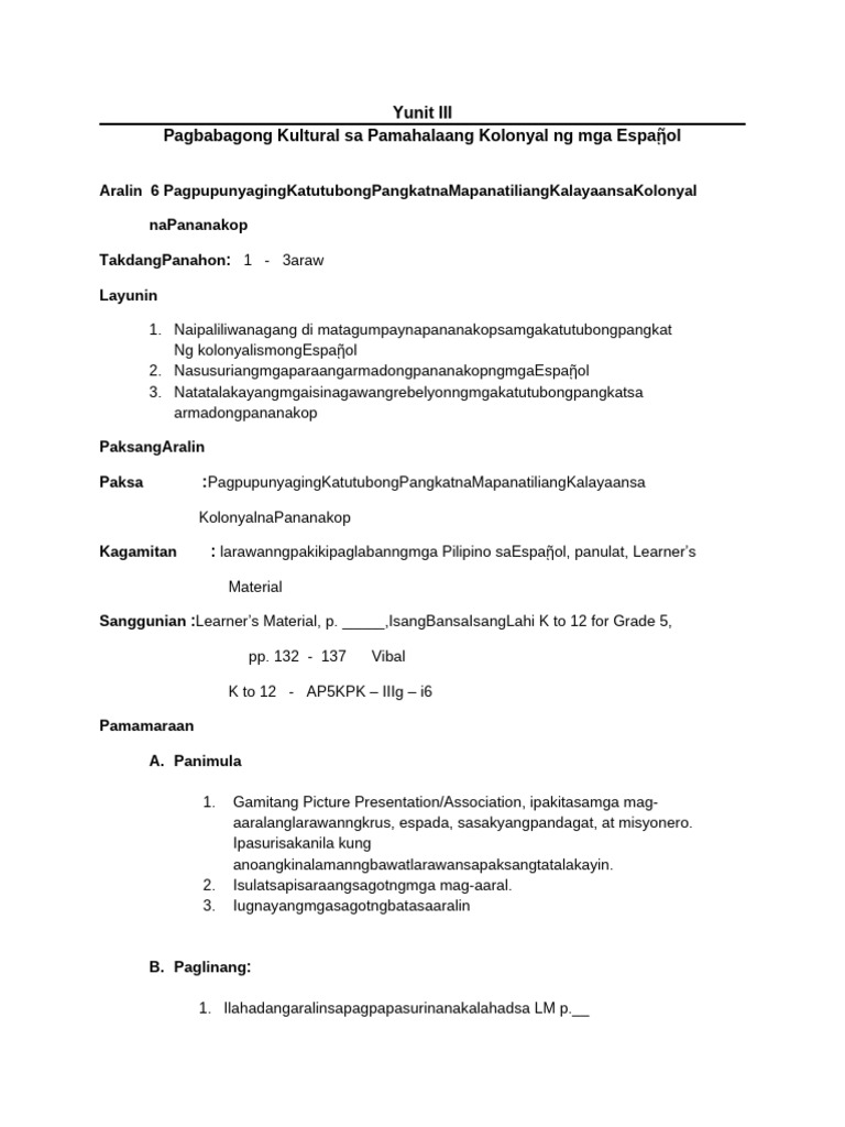TG - AP5 Q3 Grade 5 Teachers Guide AP Q3 Aralin 6 | PDF