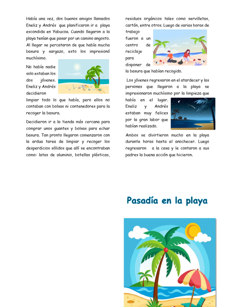 Cuento: Pasadia en la playa | PDF