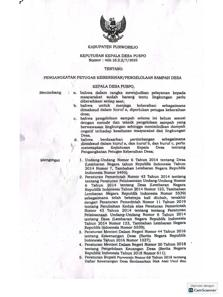 SK Bank Sampah Puspo | PDF