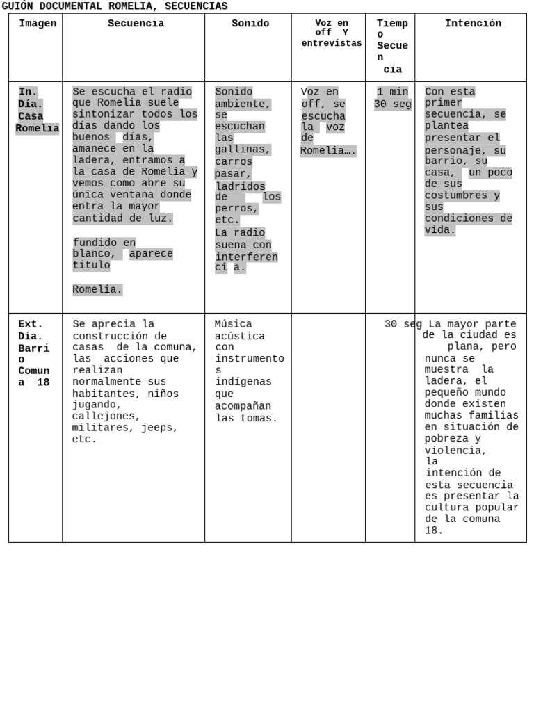Guion Documental | PDF