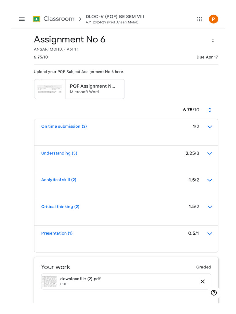 Assignment No 6 | PDF