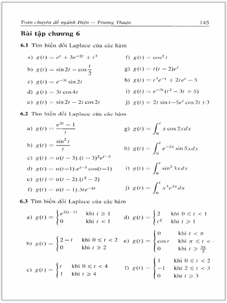 Bai Tap C3, 4_Bien Doi Laplace Va Bien Doi Fourier | PDF
