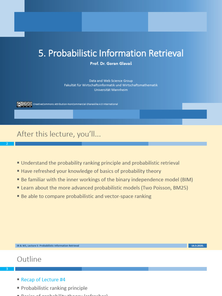 Probabilistic Information Retrieval Overview | PDF | Information Retrieval | Applied Mathematics