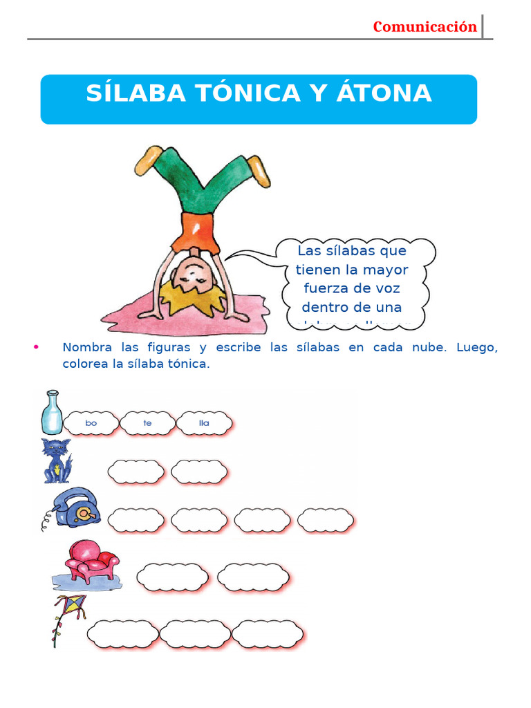 Sílaba Tónica y Átona para Niños | PDF