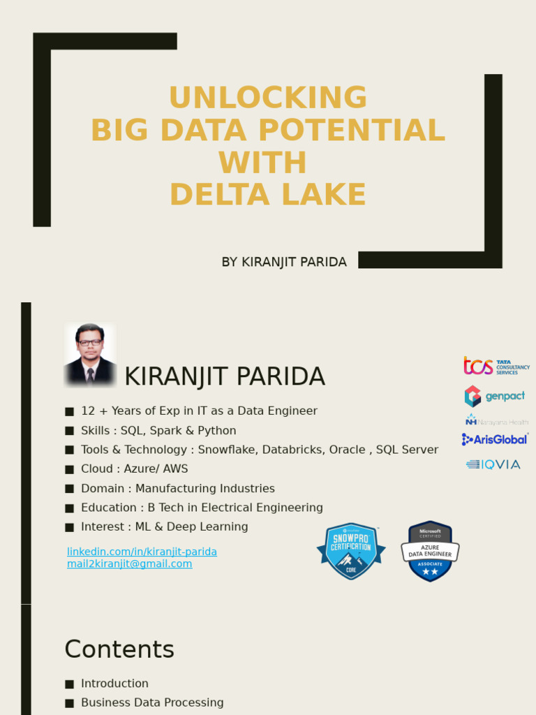 Unlocking Big Data Potential With Delta Lake | PDF | Big Data | Sql