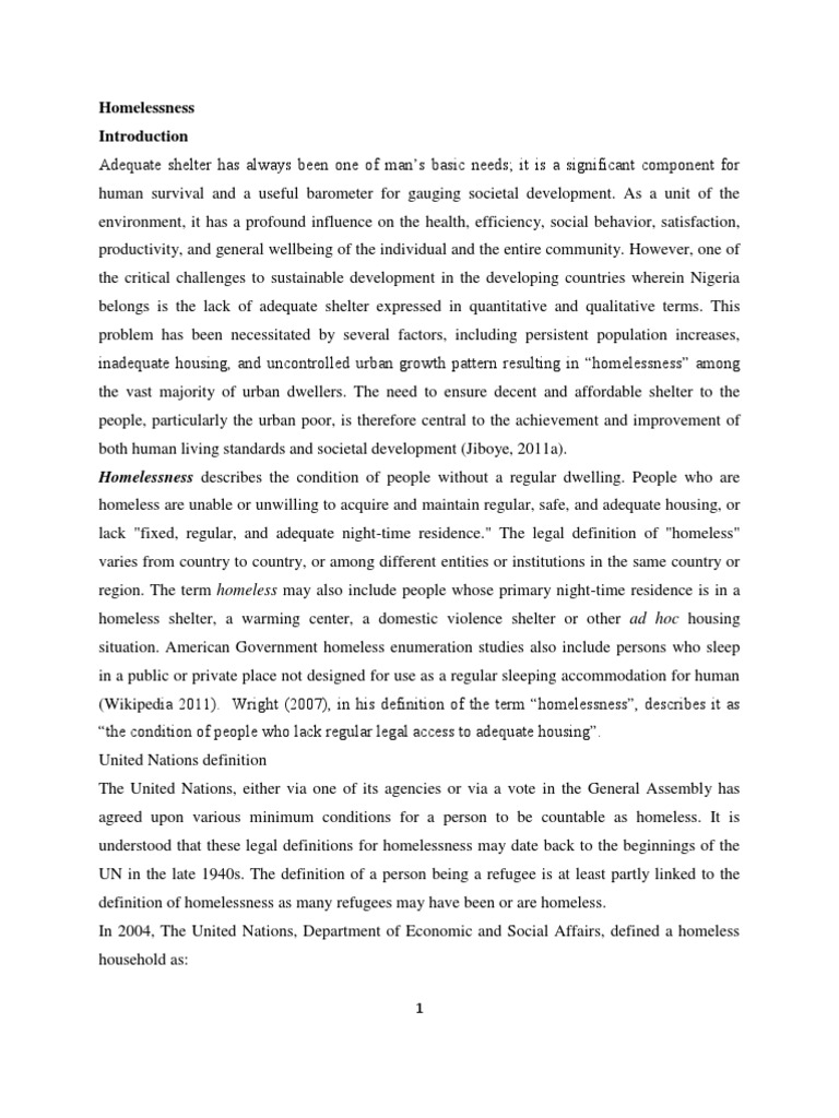 Homelessness | PDF | Homelessness | Poverty