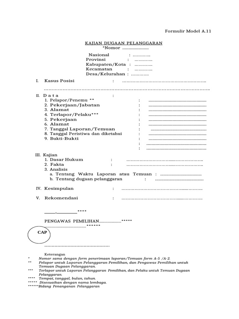 Formulir Model A11 | PDF