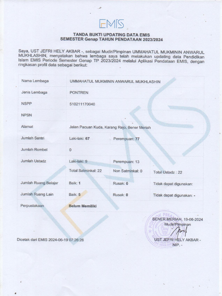 Bap Emis 2023-2024 | PDF