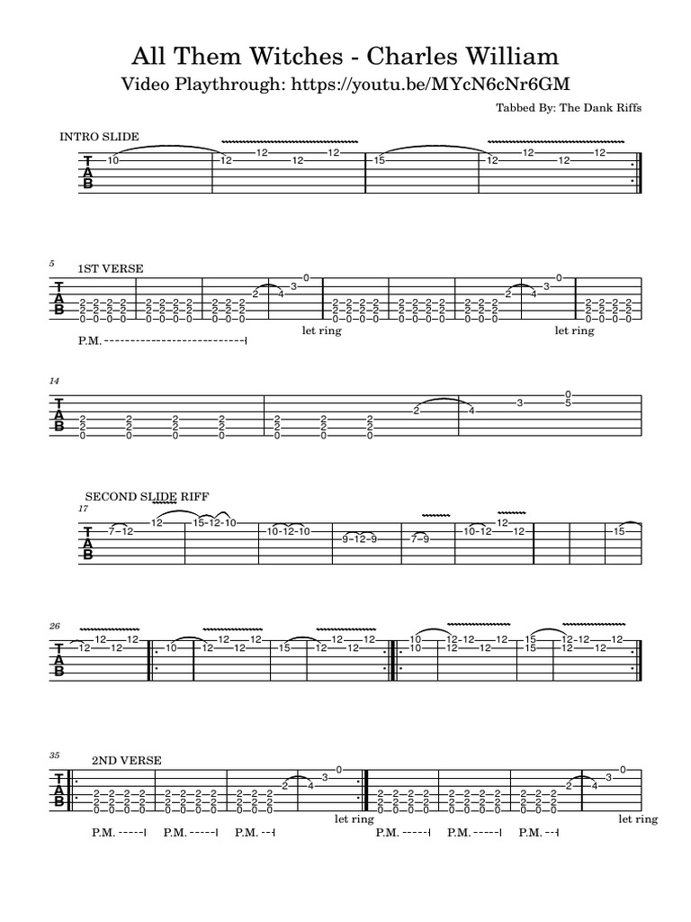 All Them Witches - Charles William TAB | PDF