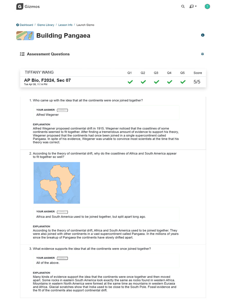 Building Pangaea Gizmo ANSWERS | PDF | Earth Sciences | Geology