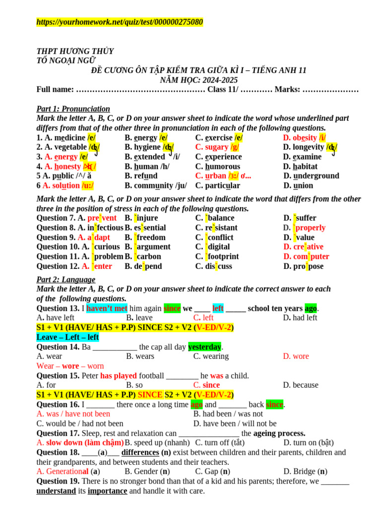 English 11 Midterm Review Guide | PDF | Life Expectancy | Sleep