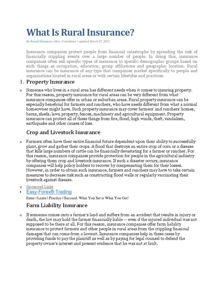 What Is Rural Insurance | PDF | Insurance | Foreign Direct Investment