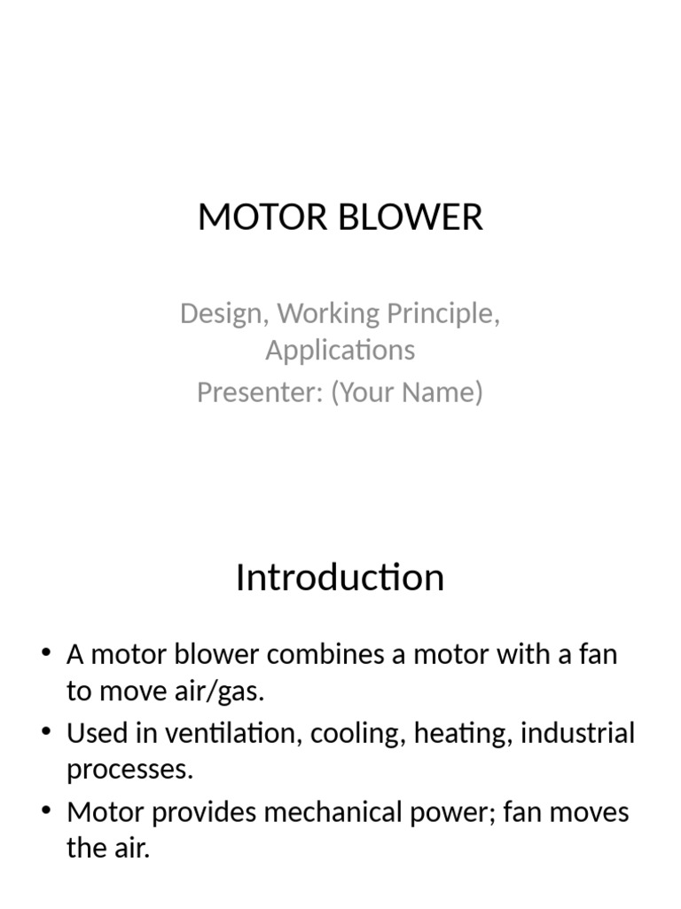 Motor Blower CATIA Project With Images | PDF