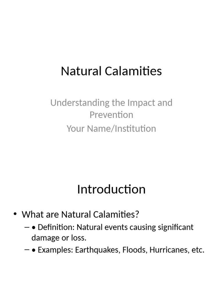 Impact and Prevention of Natural Calamities | PDF
