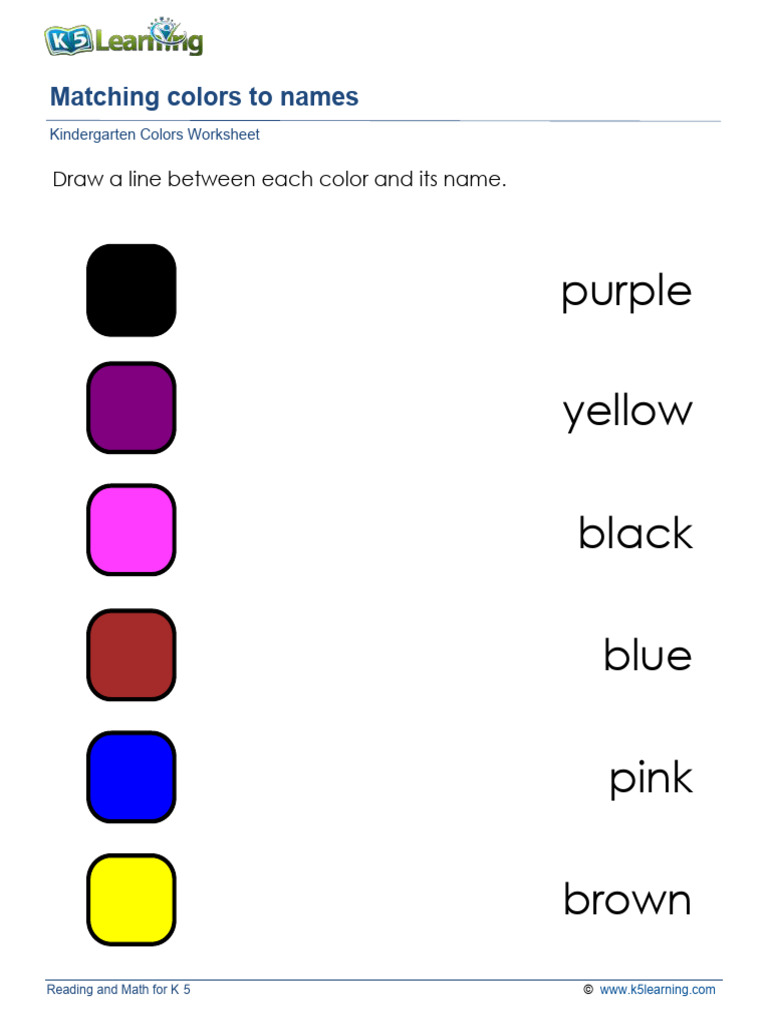 Match Colors To Names 1 | PDF