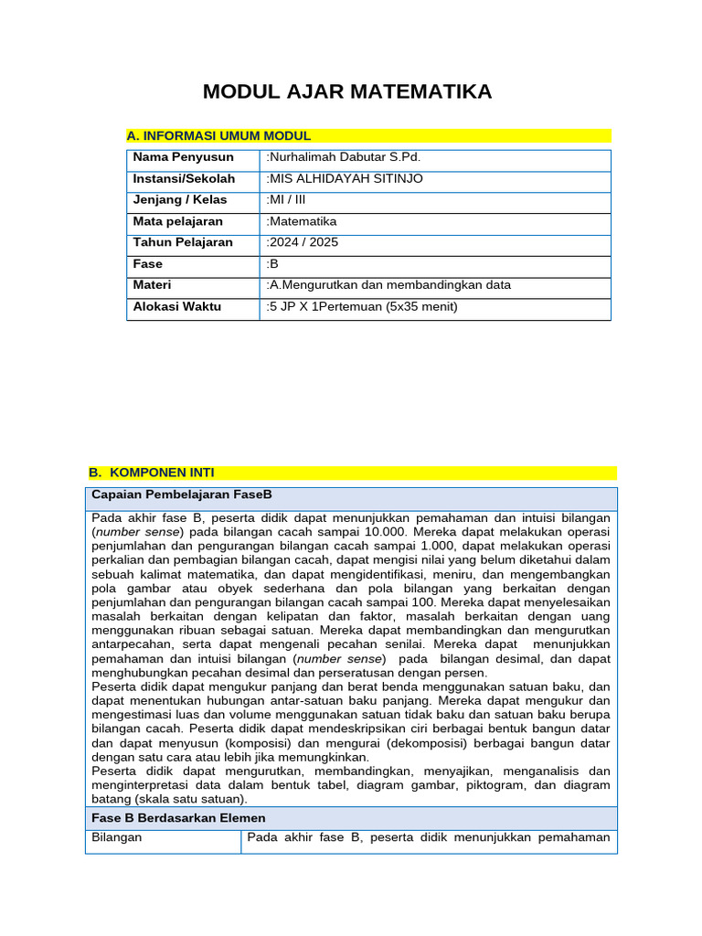 A. Mengurutkan Dan Membandingkan Data | PDF