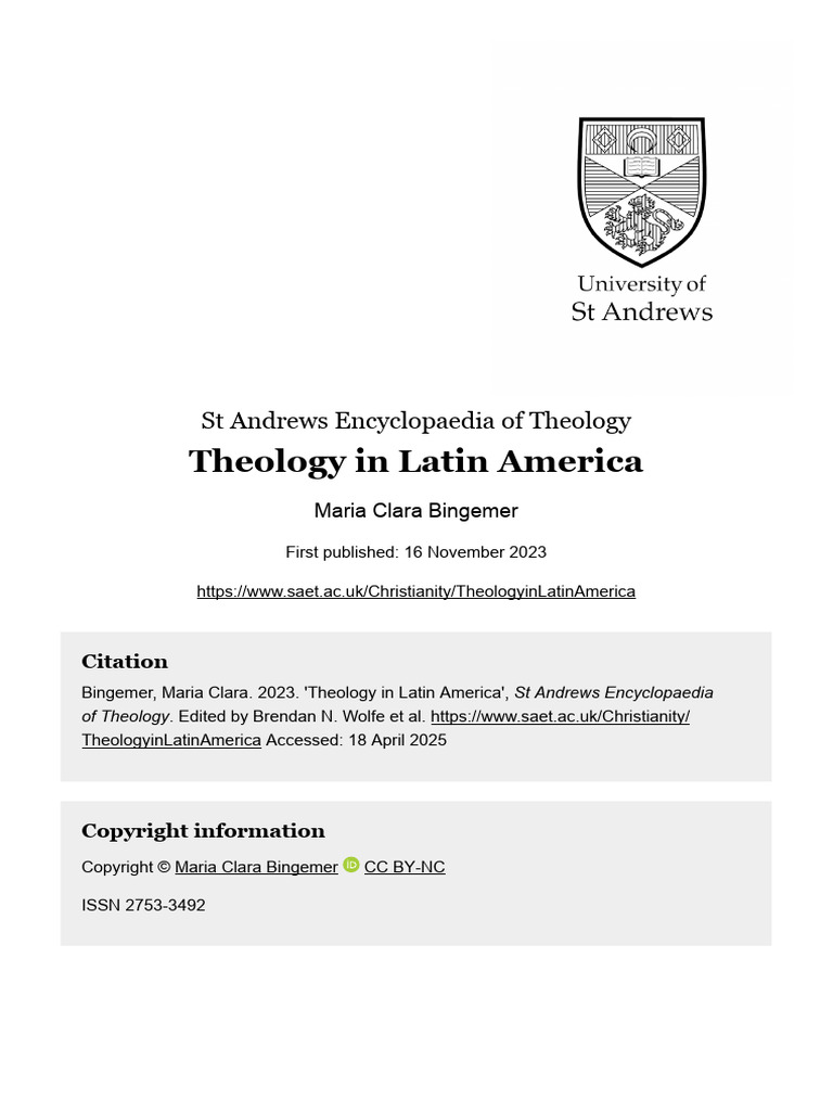 Theology in Latin America | PDF | Bible | Theology