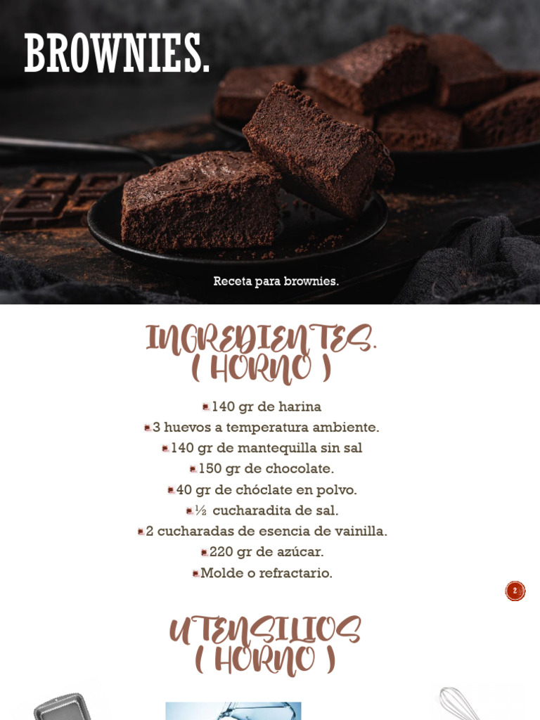 Receta de Brownies Clásicos | PDF | Chocolate | Preparación de comida y ...