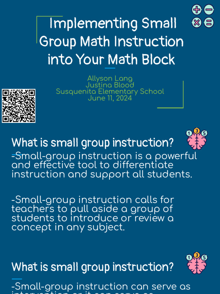 Implementing Small Group Math Instruction Into Your Math Block | PDF | Teachers | Cognitive Science
