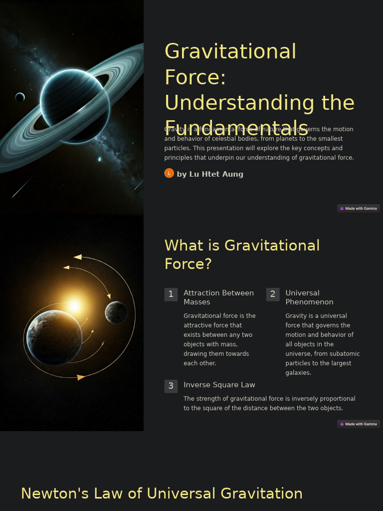 Gravitational Force Understanding the Fundamentals (4) | PDF | Gravity ...