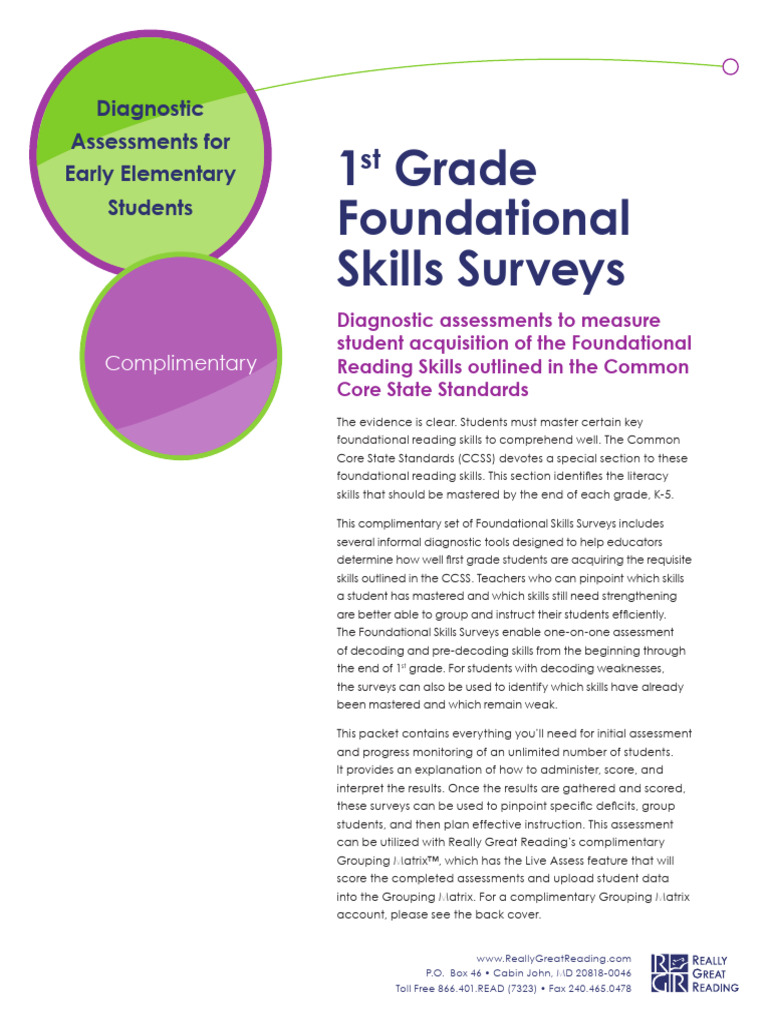 1st Reading Diagnostic | PDF | Phonics | Syllable