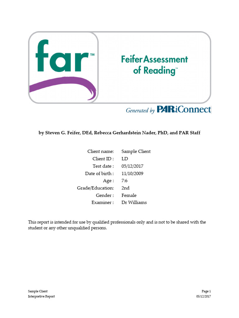 Far-Interpretive-Report-Version-1 2 | PDF | Psycholinguistics | Reading ...