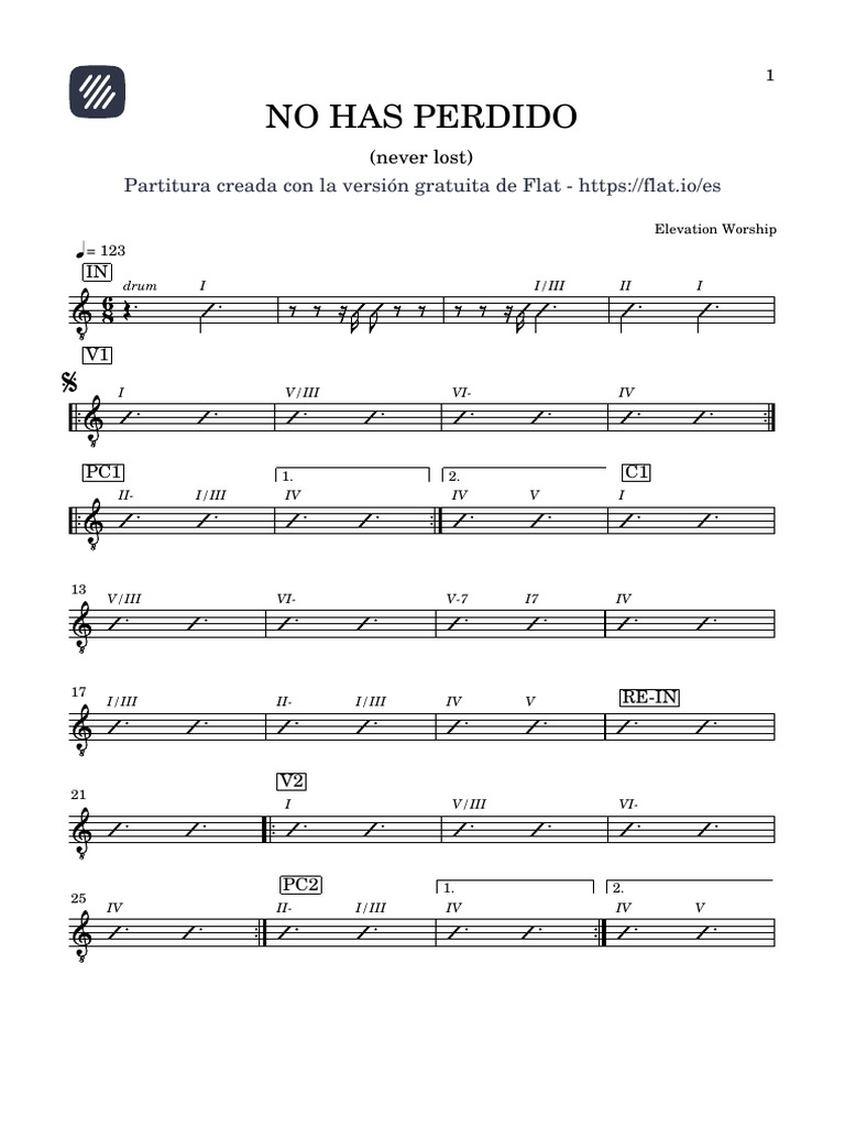 Partitura "No Has Perdido" | PDF