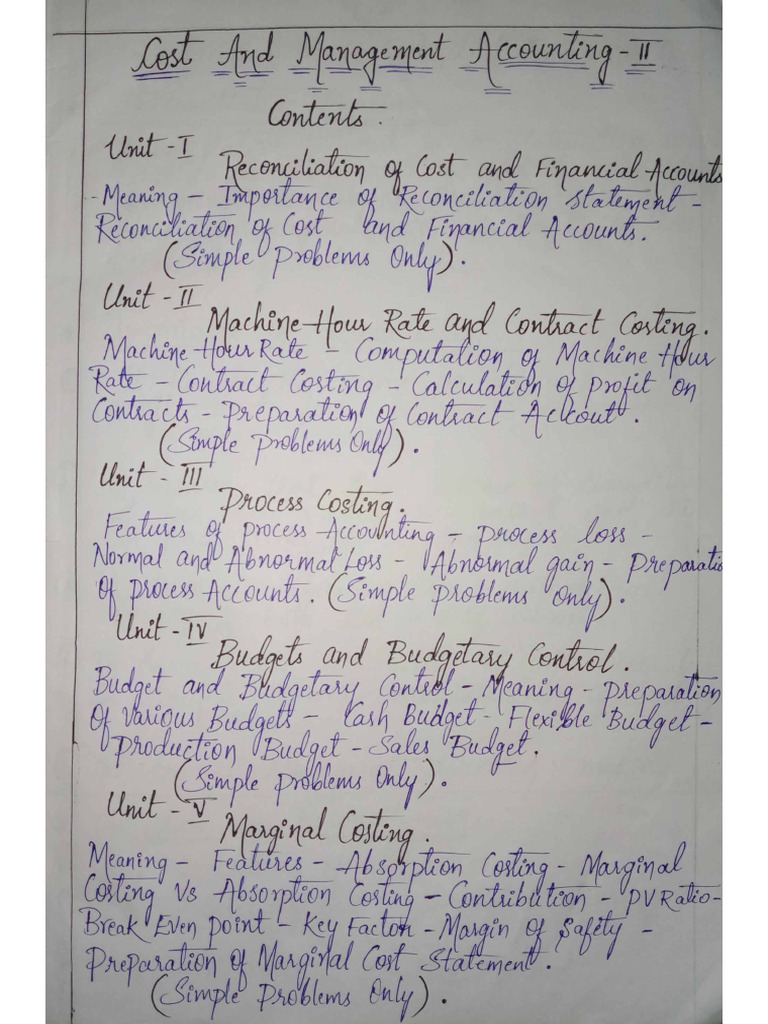 Cost and Management Accounting II Notes | PDF