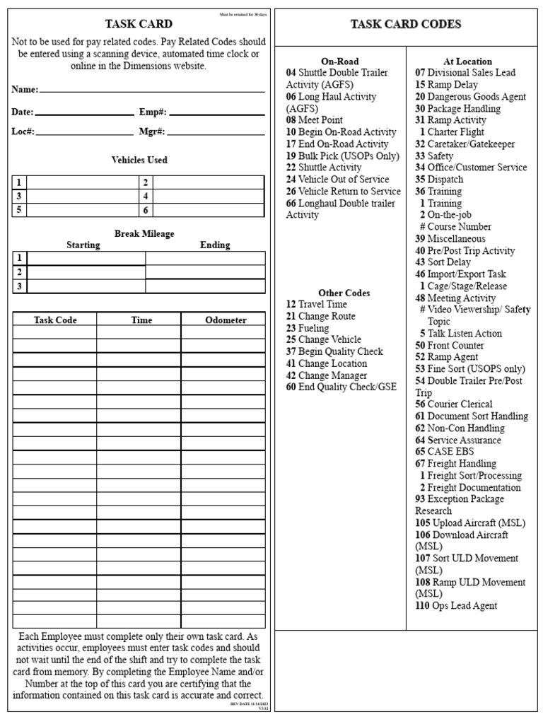 Task Card | PDF | Aviation | Vehicles
