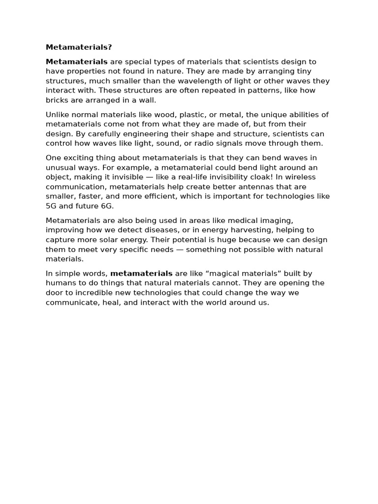 What is Metamaterials | PDF