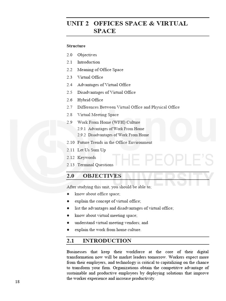 Unit 2 - Offices Space & Virtual Space | PDF | Employment | Business
