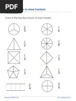 Grade 1 Fraction Coloring Worksheet | PDF