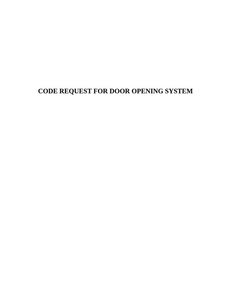 3.code Request For Door Opening System | PDF | Microcontroller | Light Emitting Diode
