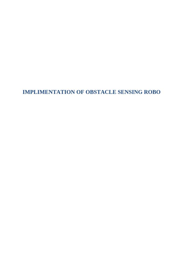 4.Implimentation of Obstacle Sensing Robo | PDF | Microcontroller | Light Emitting Diode